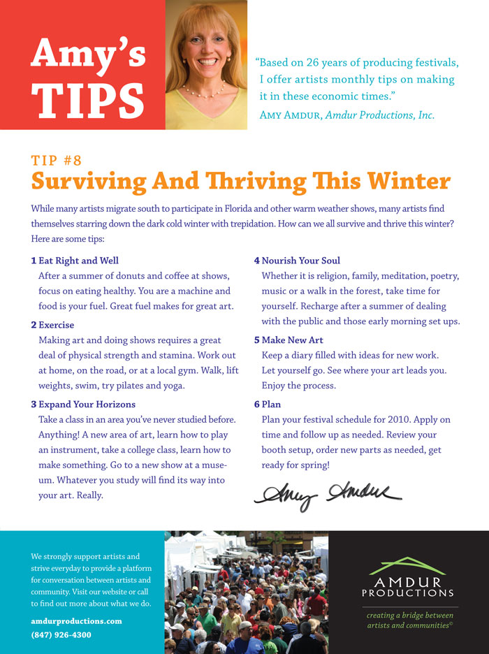 Amy’s Tips for Artists - Amdur Productions